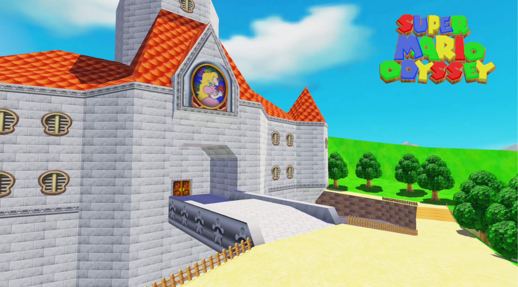 Super Mario 64 Castle Realistic Super Mario 64 Castle Grounds View