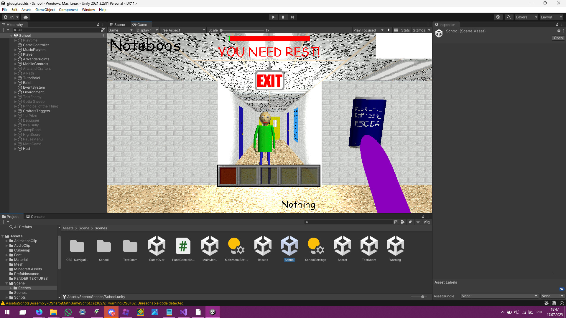 SHaldi`s Building REMASTERED Work In Progress for Baldi's Basics ...
