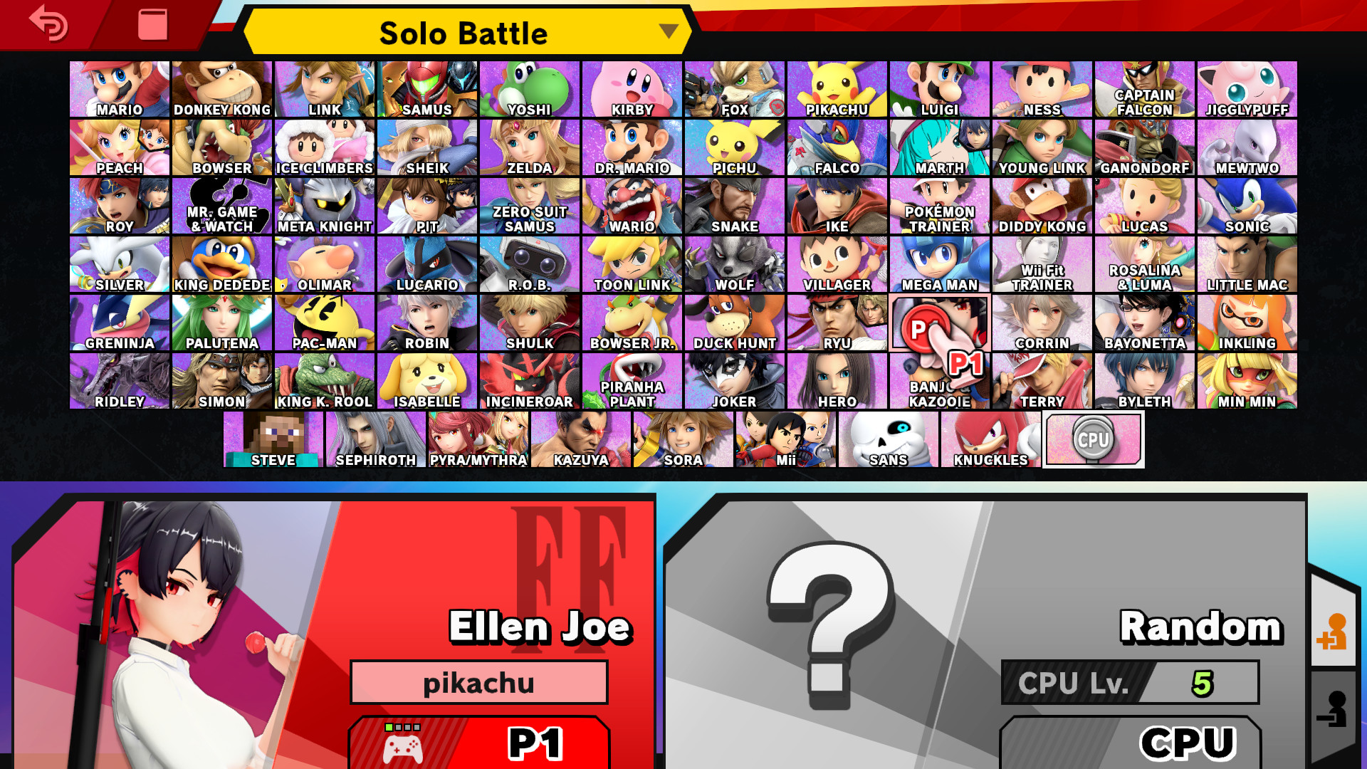 Ellen Joe (Over Cloud) Work In Progress for Super Smash Bros. Ultimate | SSBU Works In Progress