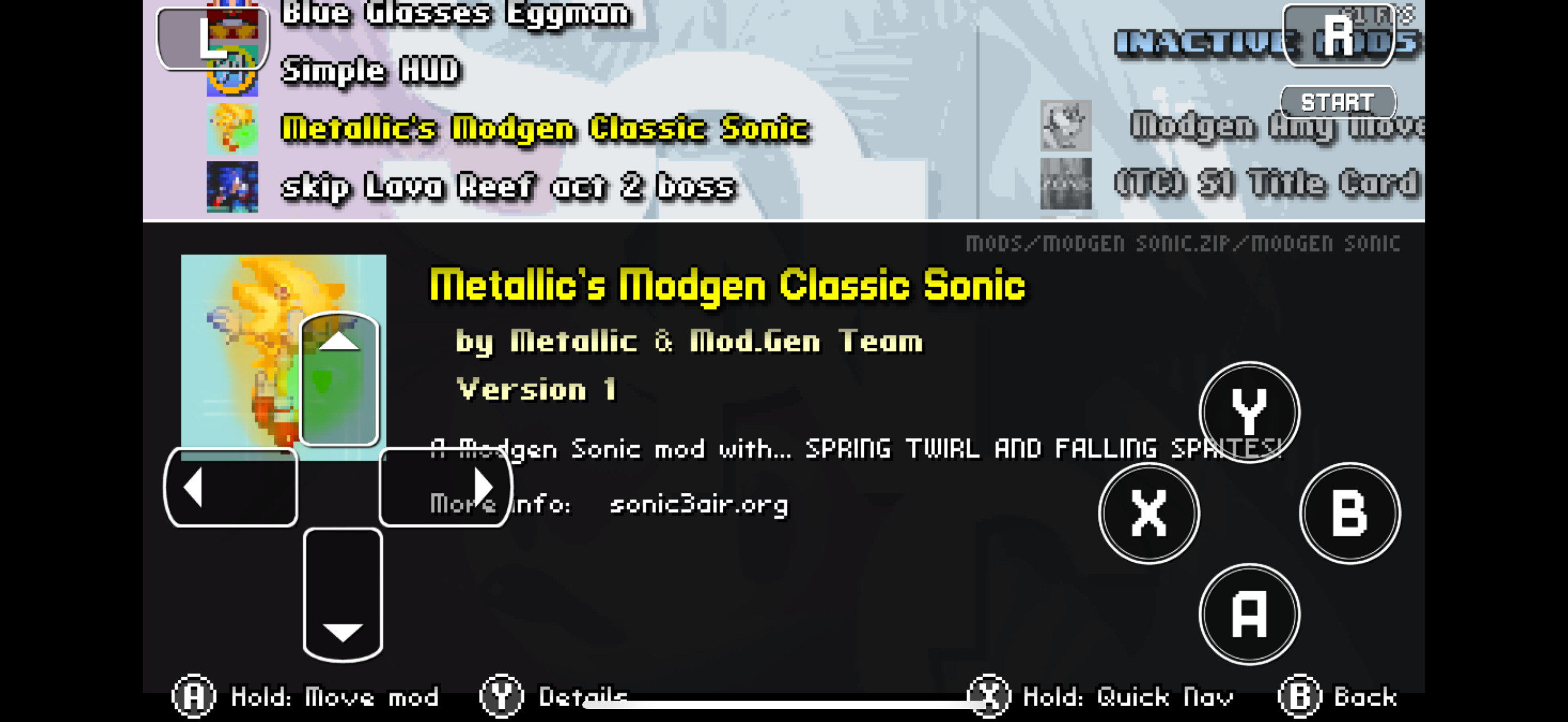 Metallic’s Modgen Classic Sonic! Work In Progress for Sonic 3 A.I.R ...