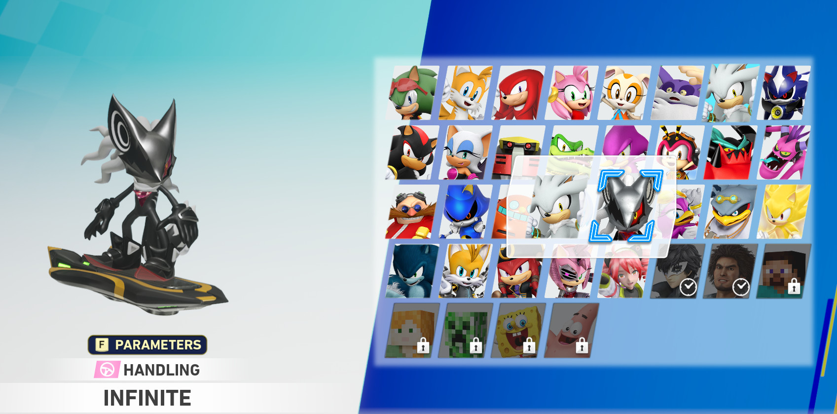 Infinite Complete mod Work In Progress for Sonic Racing: CrossWorlds ...