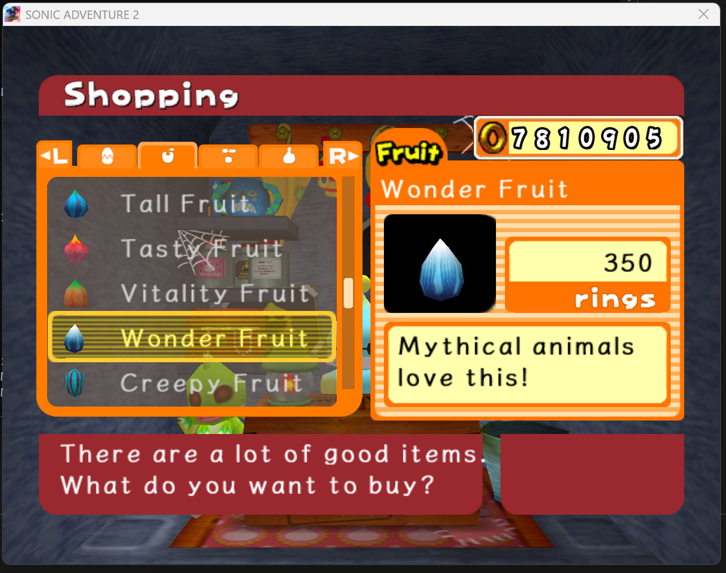 DC Fruits for Small Animals Work In Progress for Sonic Adventure 2 ...
