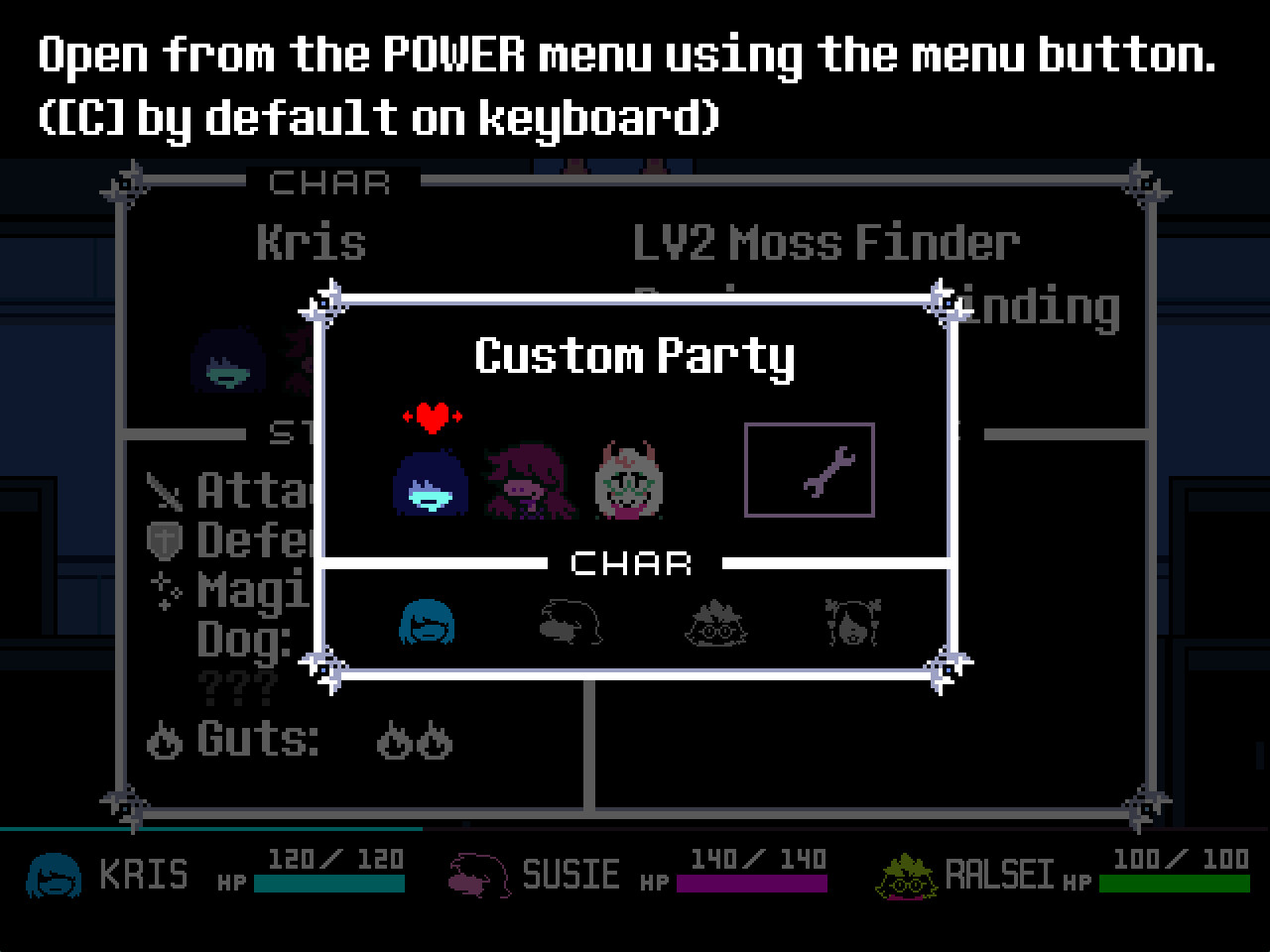 Custom Party Menu Work In Progress for Deltarune | DR Works In Progress